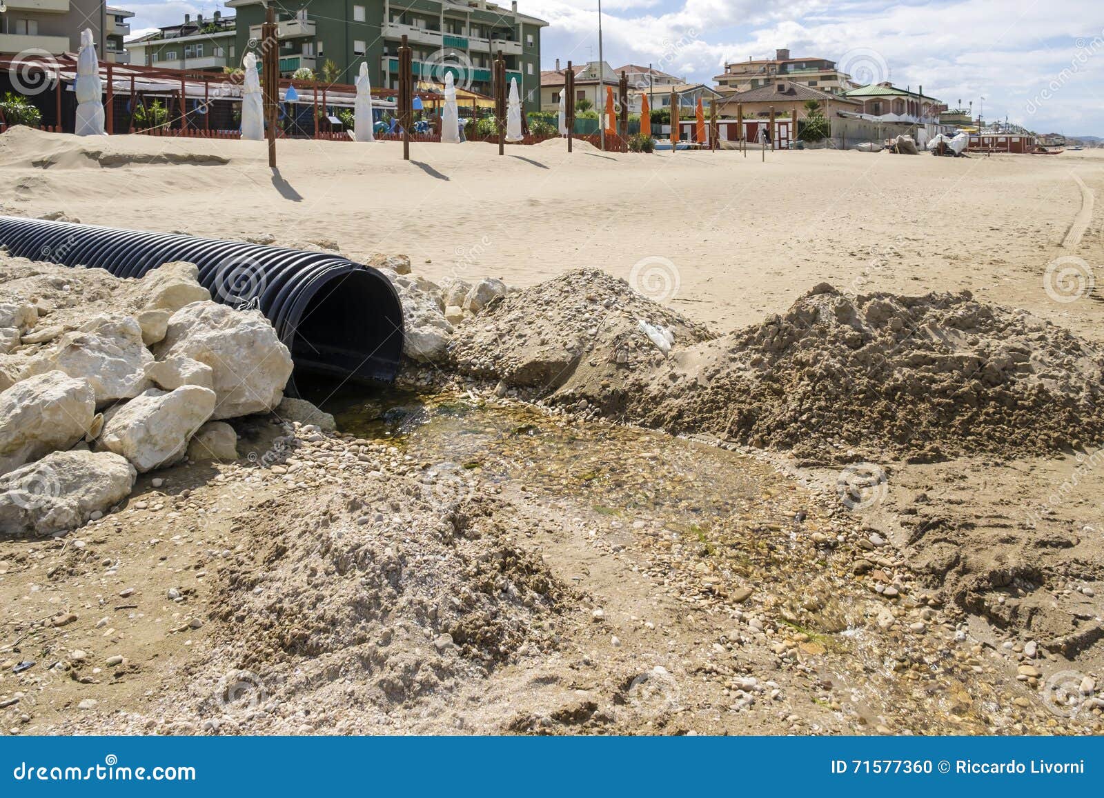Discharge of Sewage into the Sea Stock Photo - Image of pond, chemical ...