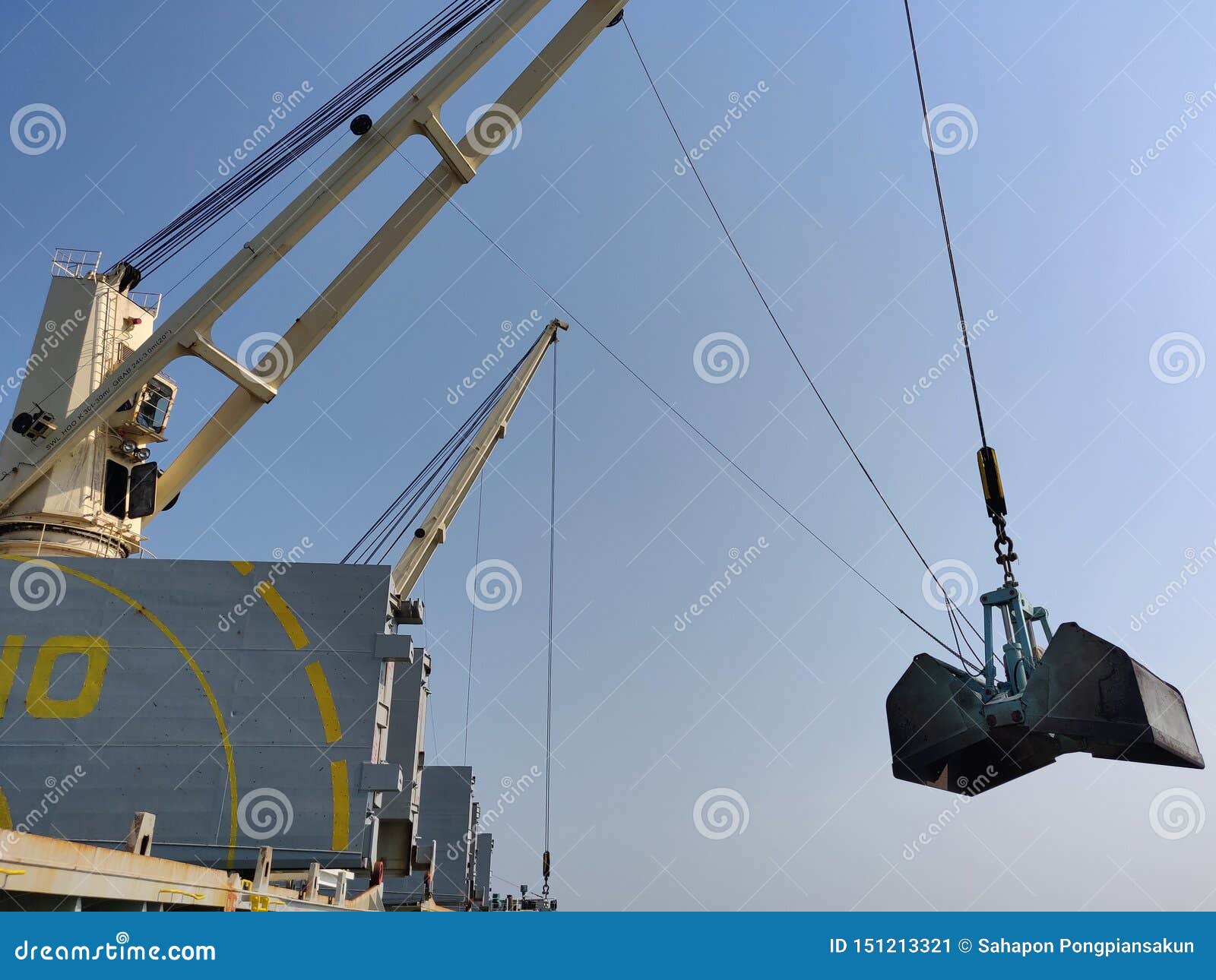 Discharging or Loading Operation on Bulk Ship Editorial Photo - Image ...