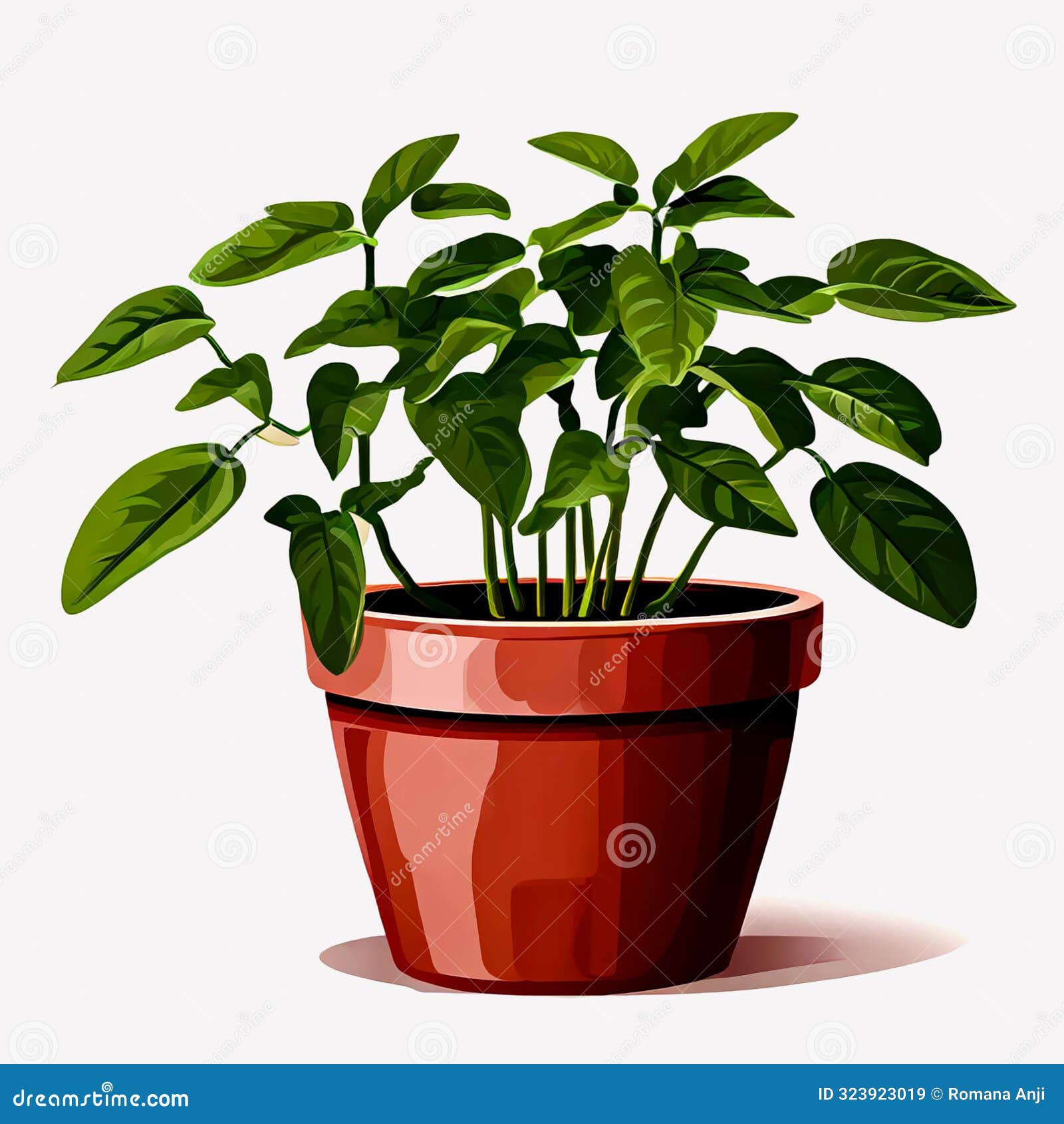 Dischidia Plant In Pot Iconic Vector Drawing With Plan Background Plant ...