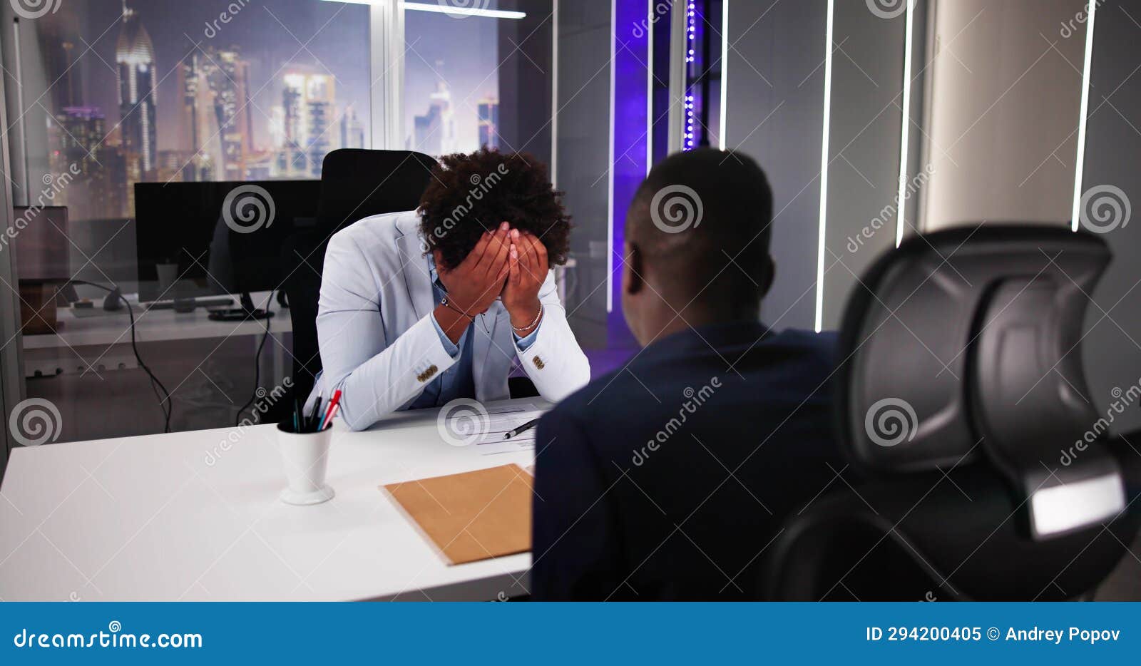 Disciplinary Meeting or Interview Fail Stock Image - Image of depressed ...