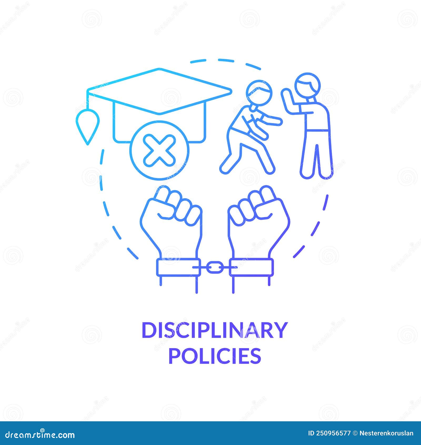 Disciplinary Policies Blue Gradient Concept Icon Cartoon Vector ...