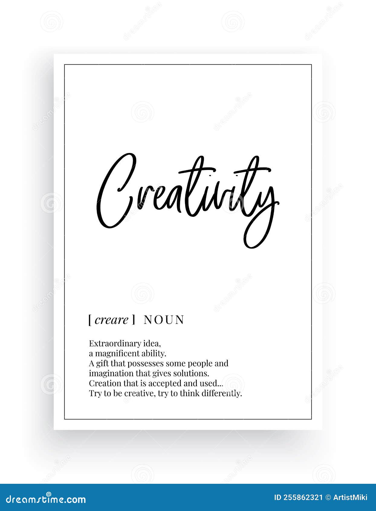 Creativity Definition, Vector Stock Vector - Illustration of font ...