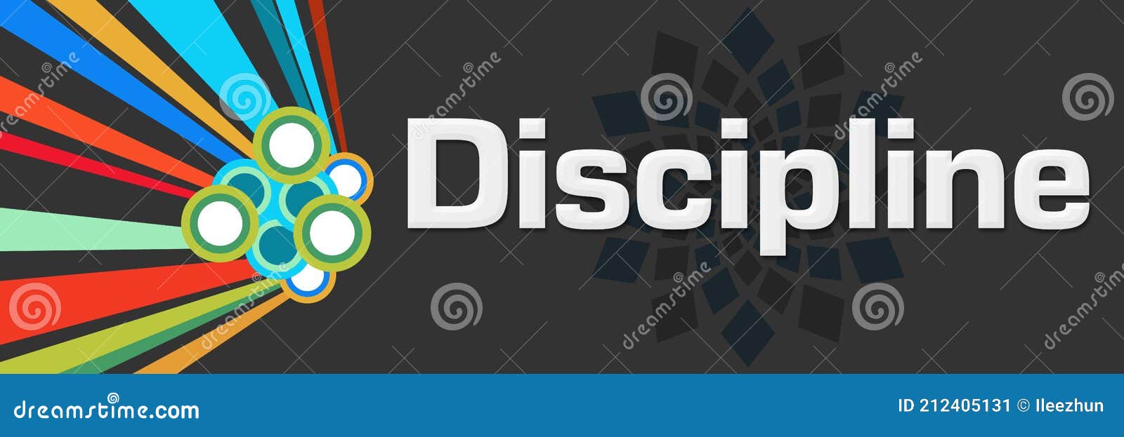 Discipline Text Concept Of Work Ethic Text In Blue Cartoon Vector ...