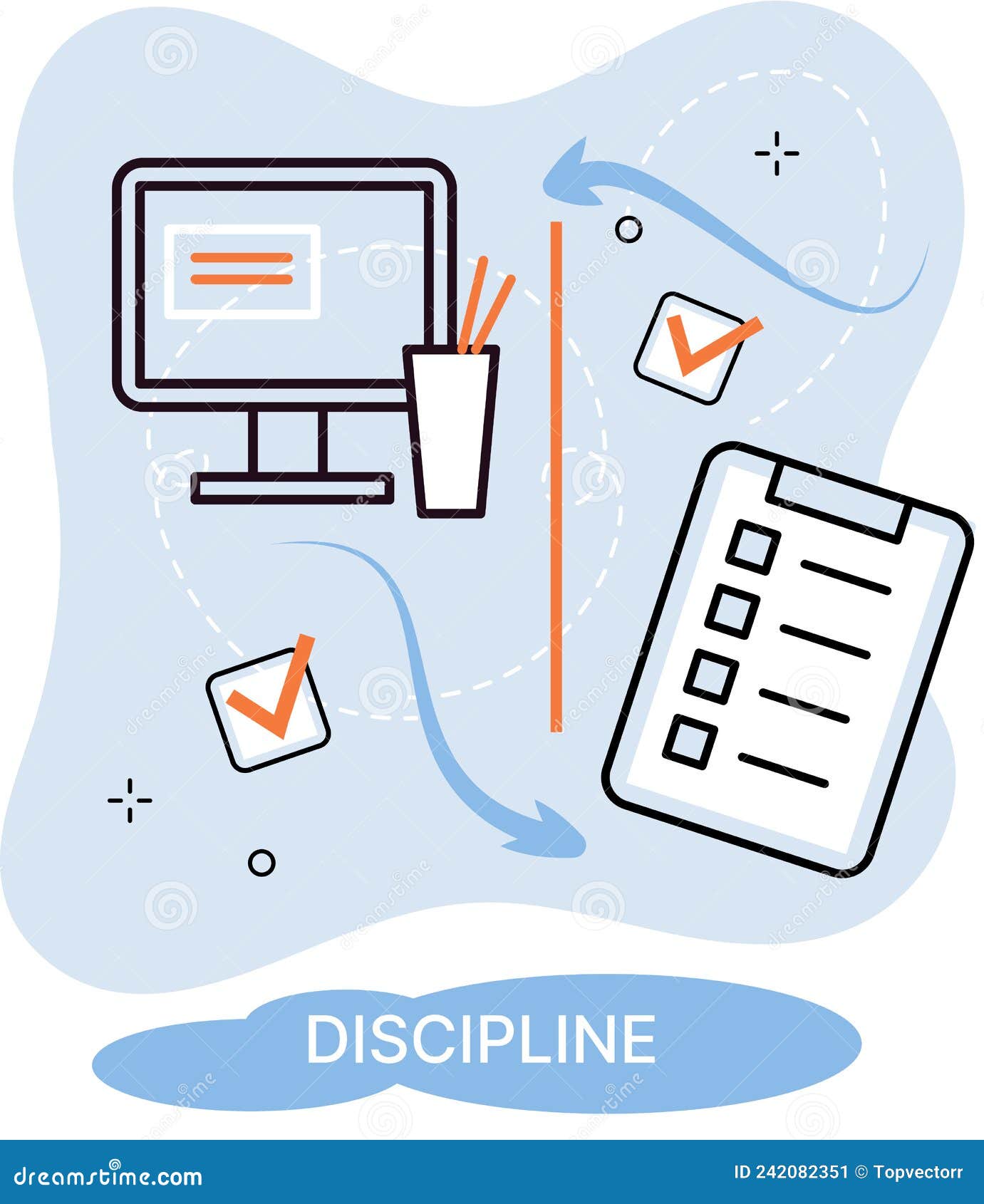 Discipline Concept Icon. Time Management. Working Day Idea, Time for ...