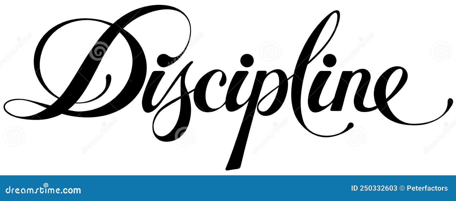 Discipline - Custom Calligraphy Text Stock Vector - Illustration of ...