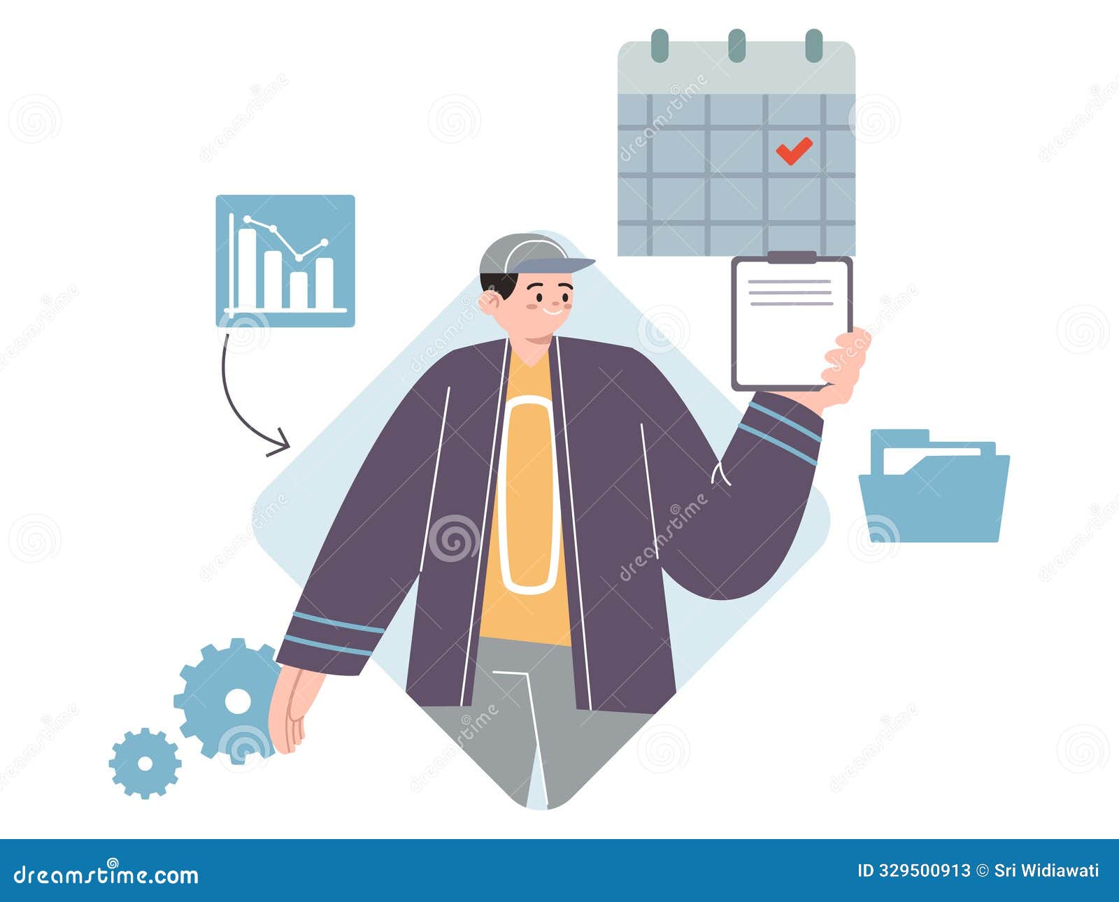 Discipline Icon Plan Schedule Balancing Task And Activities Character ...