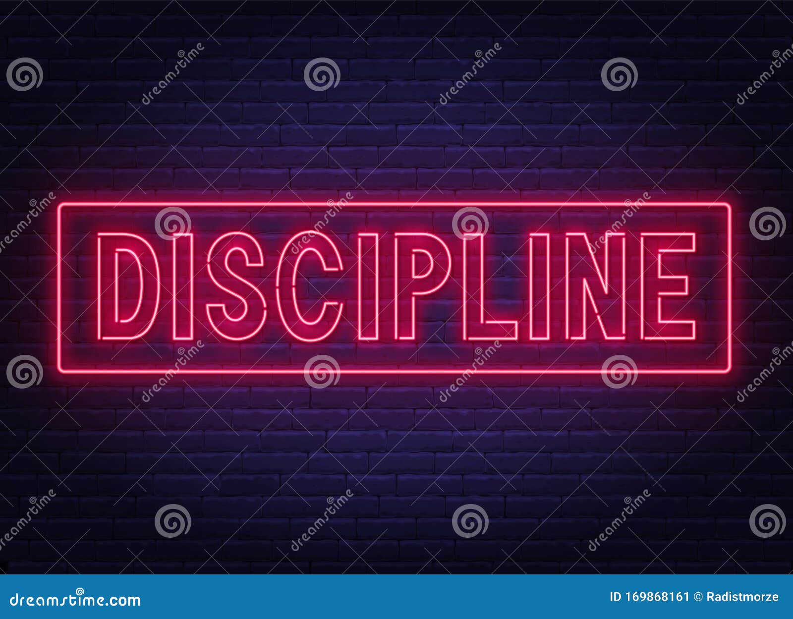 Discipline Neon Sign On Dark Background. Cartoon Vector | CartoonDealer ...