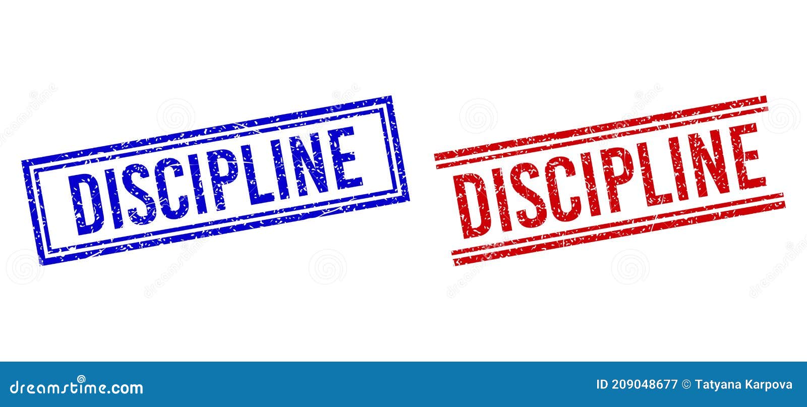 Grunge Textured DISCIPLINE Seal with Double Lines Stock Illustration ...