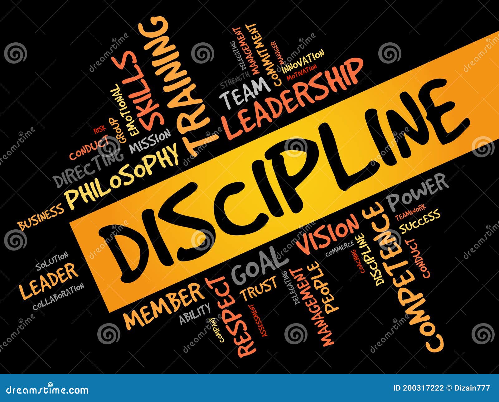 DISCIPLINE word cloud stock illustration. Illustration of ...