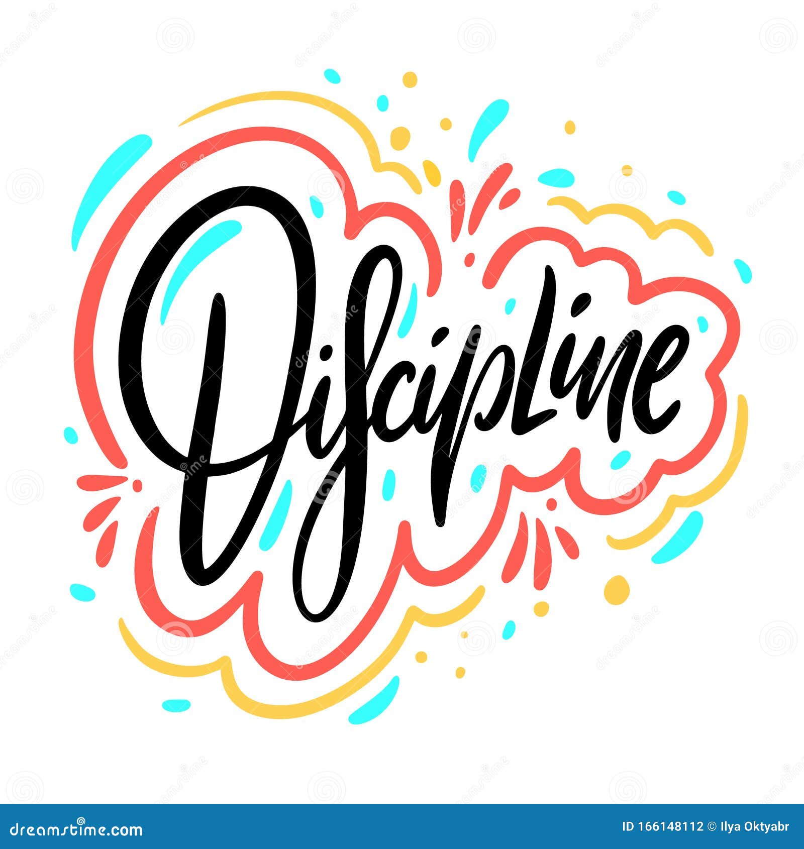Discipline Word. Hand Drawn Vector Illustration Stock Vector ...
