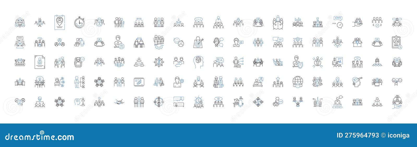 Discipline Workers Line Icons Collection. Accountability, Authority ...