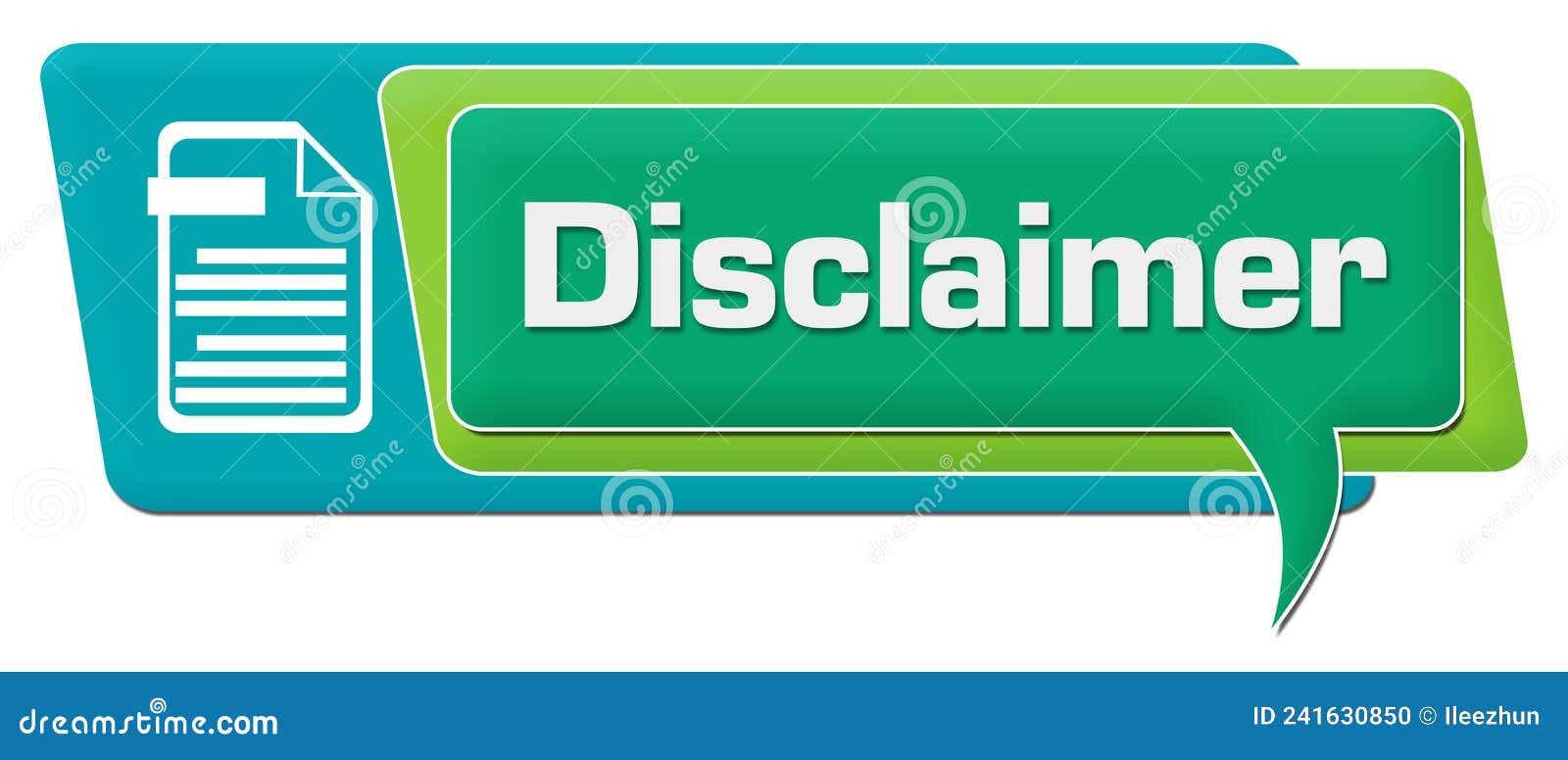 Disclaimer Turquoise Green Comment Symbol Horizontal Stock Illustration ...