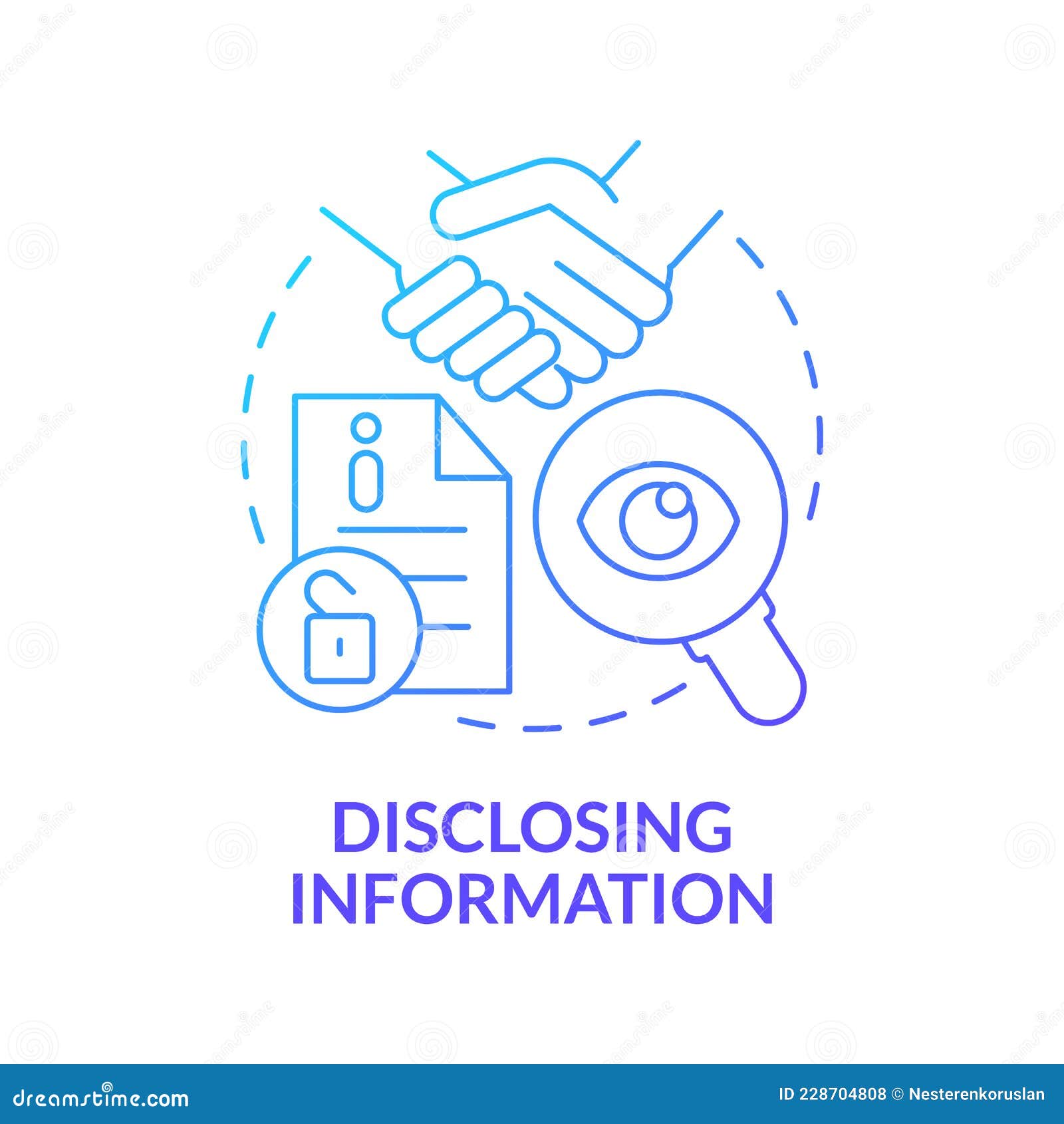 Disclosing Information Blue Gradient Concept Icon Stock Vector ...