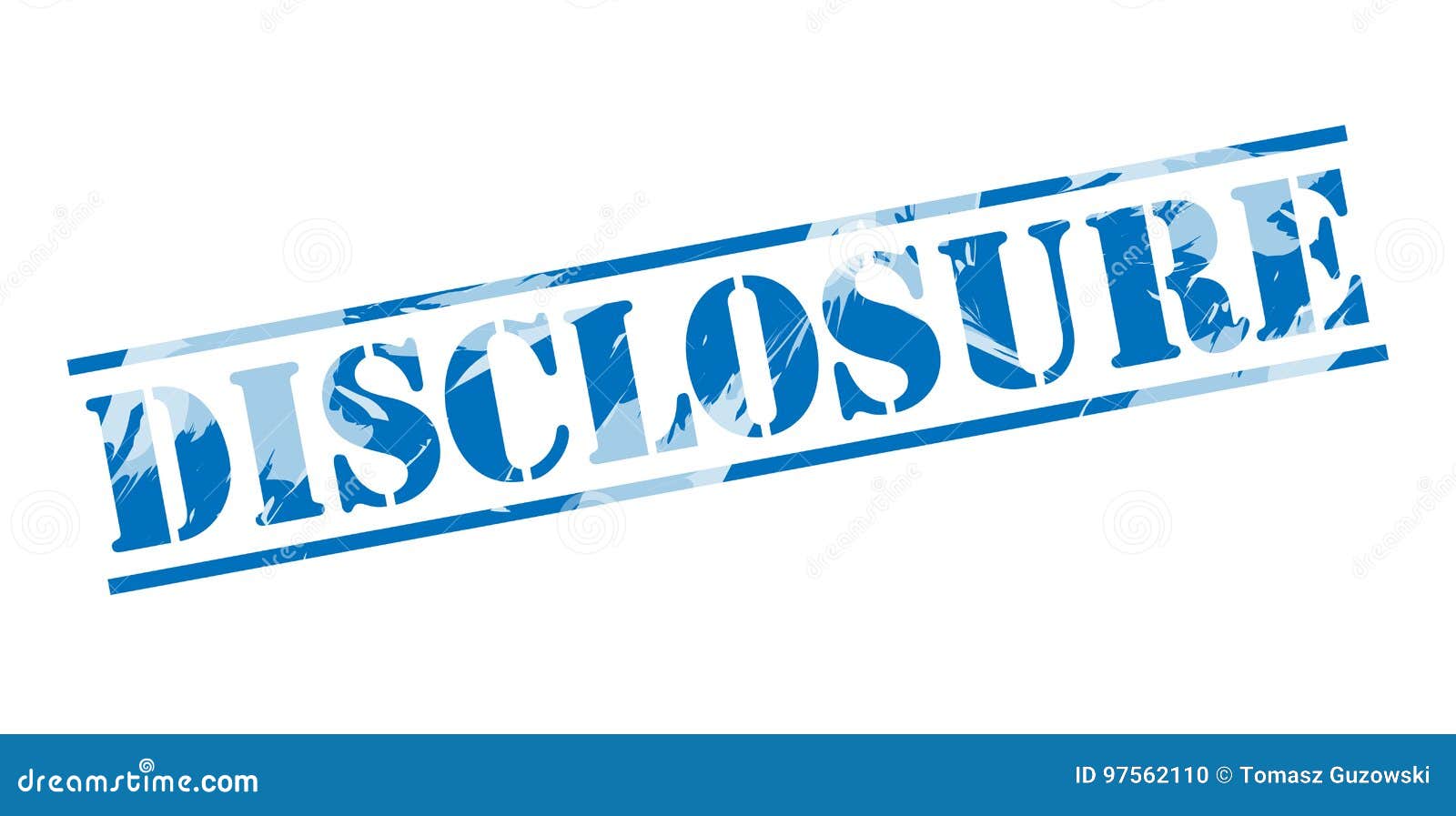Disclosure blue stamp stock illustration. Illustration of background ...