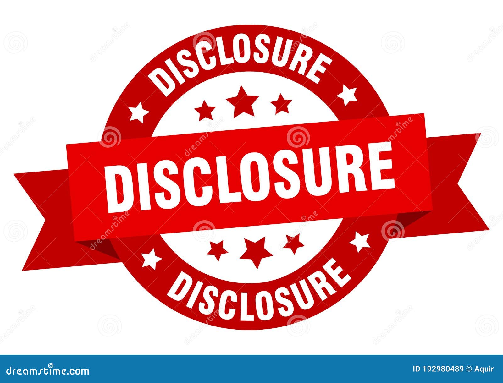 Disclosure Round Ribbon Isolated Label. Disclosure Sign Stock Vector ...