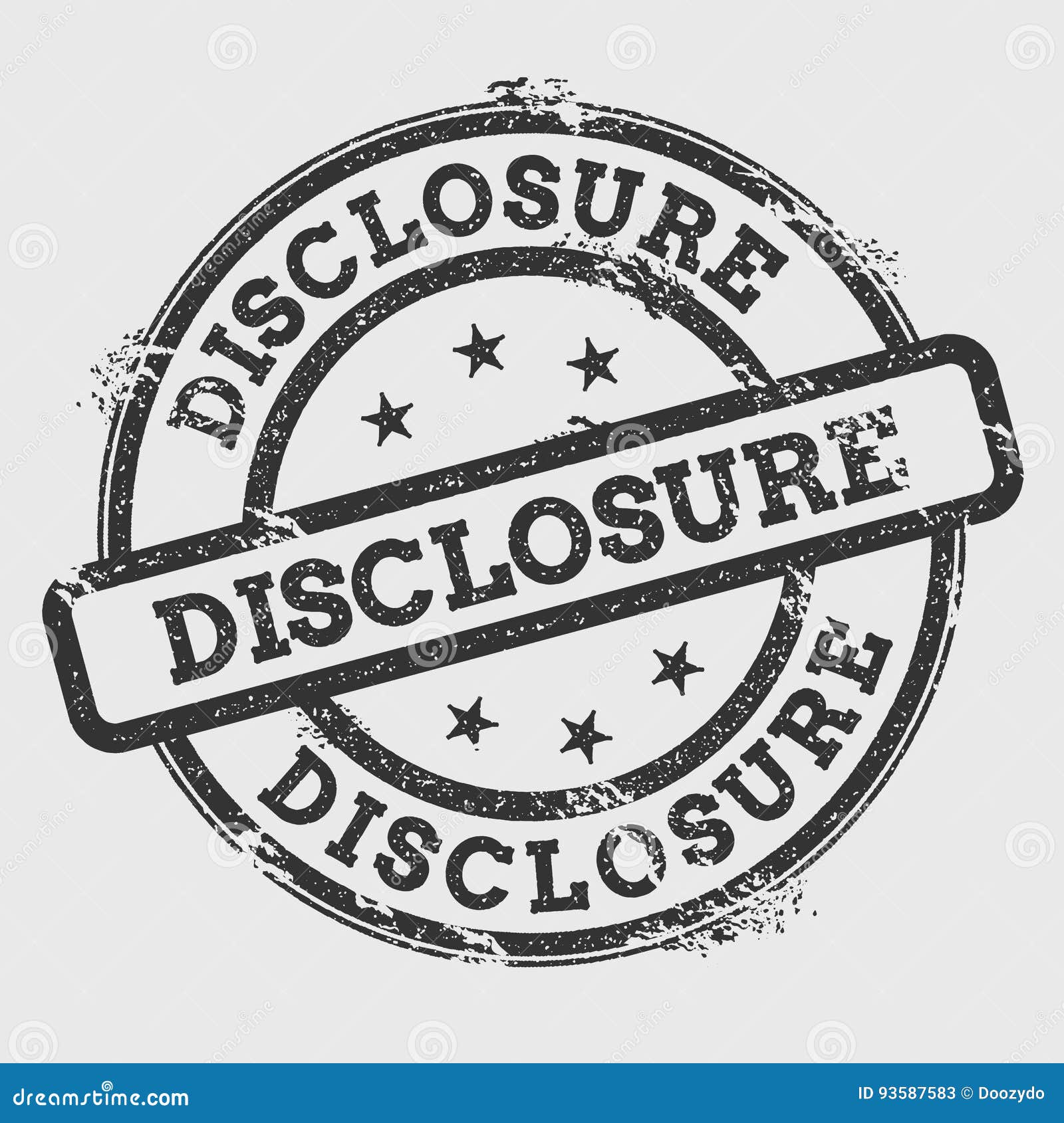 Disclosure Rubber Stamp Isolated on White. Stock Vector - Illustration ...