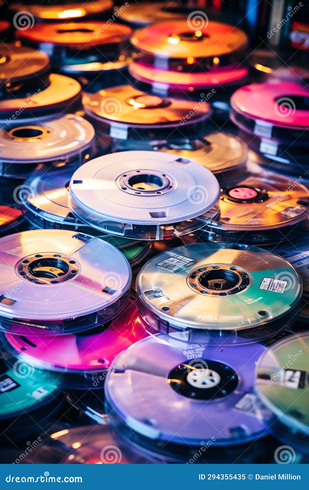 Discman And CDs 90s Retro Background Stock Image | CartoonDealer.com ...