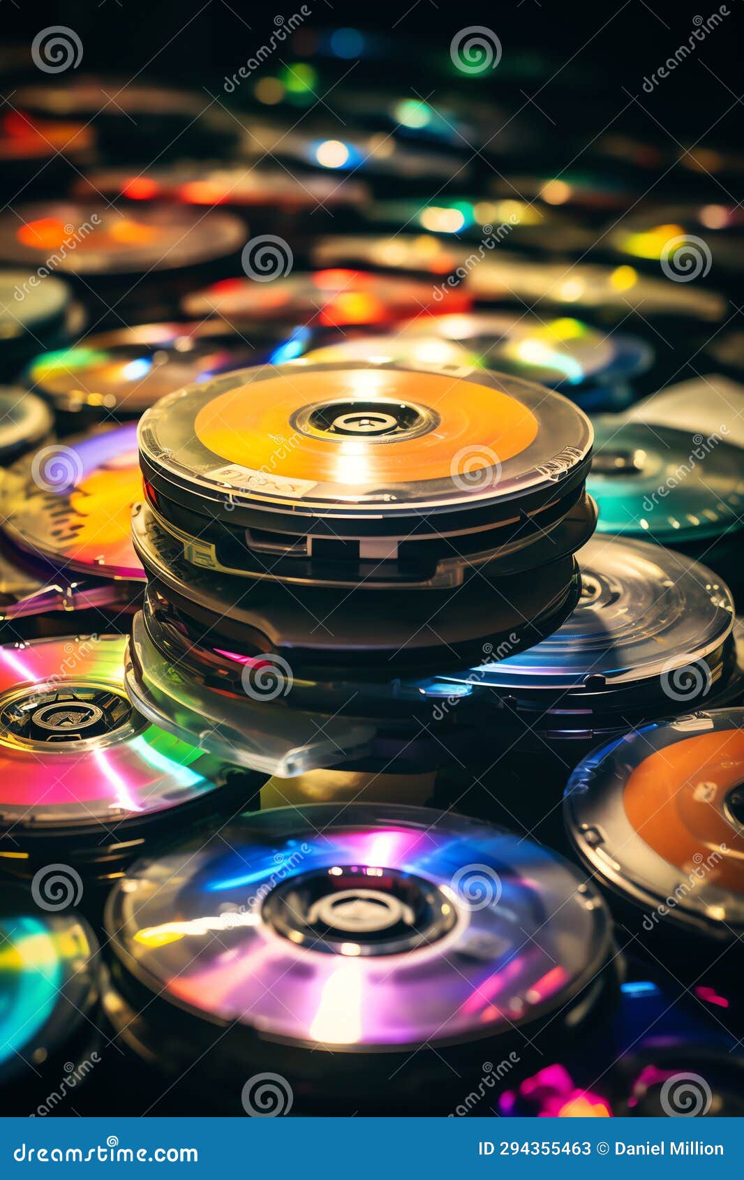 Discman And CDs 90s Retro Background Royalty-Free Stock Photography ...