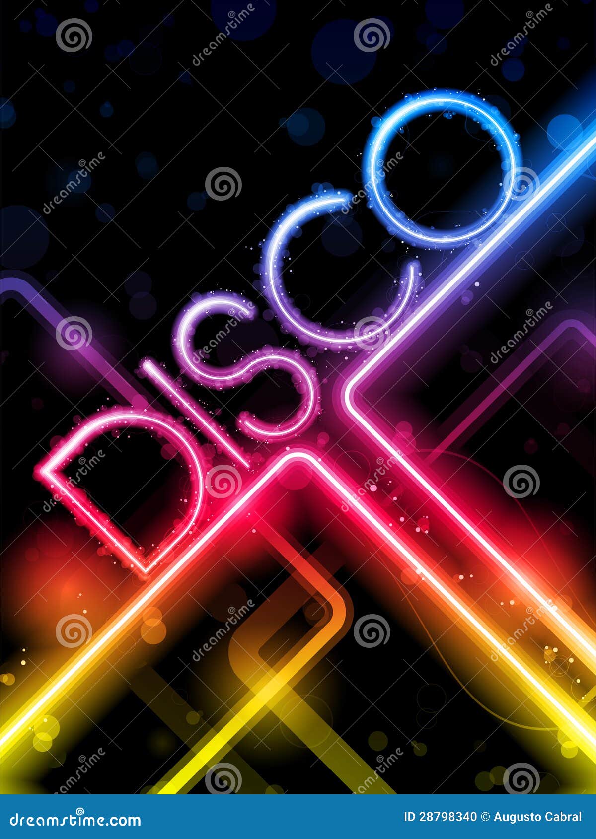 Disco Abstract Colorful Lines Black Background Stock Illustrations ...