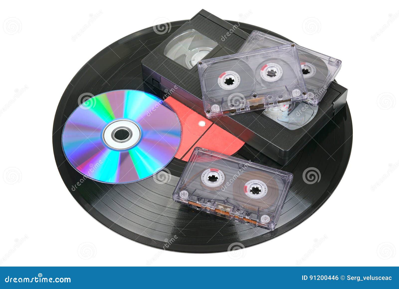 Disco, Audio E Videocassette Del Vinile Fotografia Stock - Immagine di ...