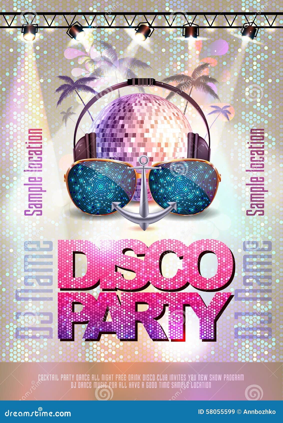 Disco Background. Disco Party Poster Stock Vector - Illustration of ...