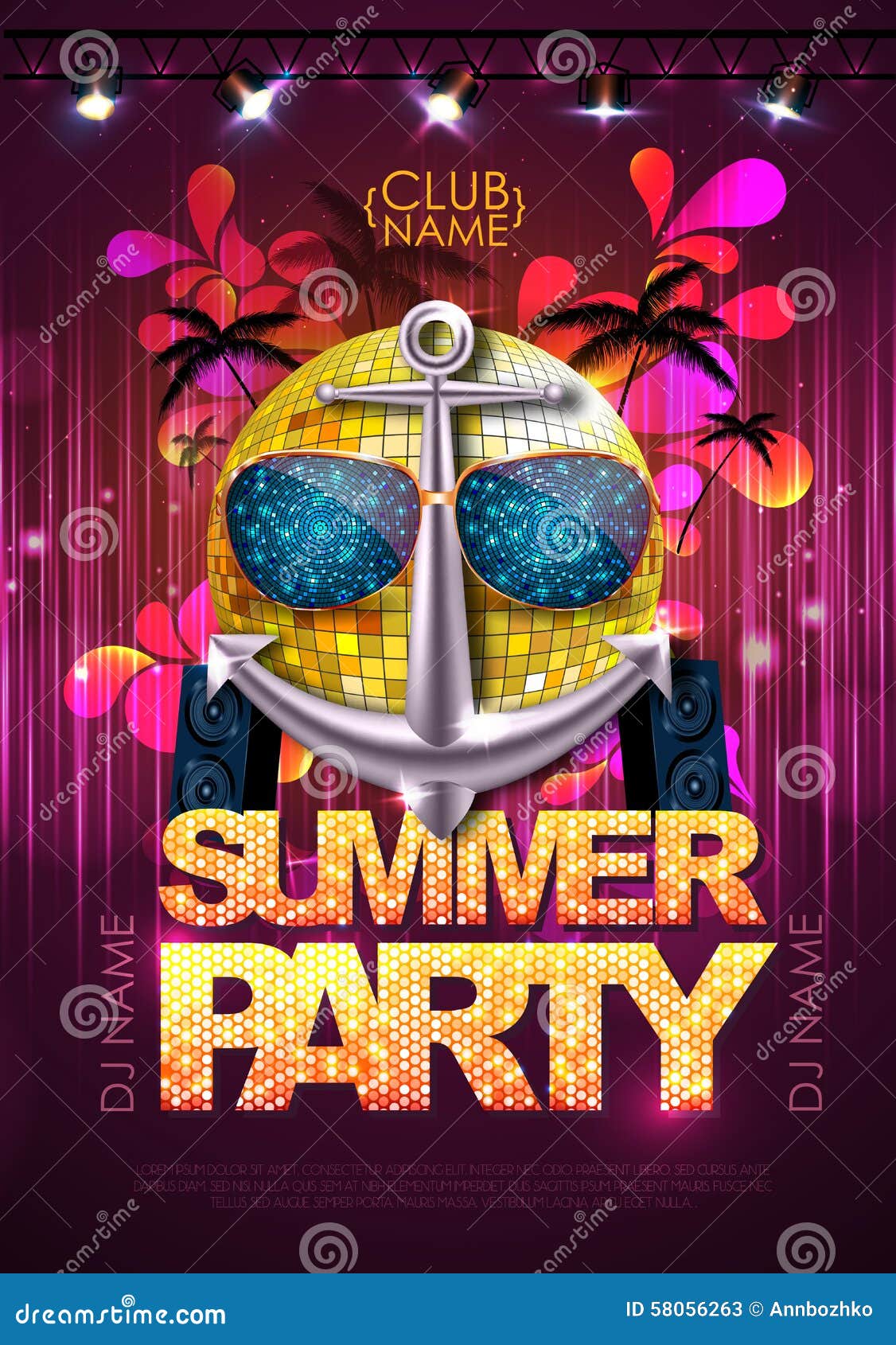 Disco Background. Disco Party Poster Stock Vector - Illustration of ...