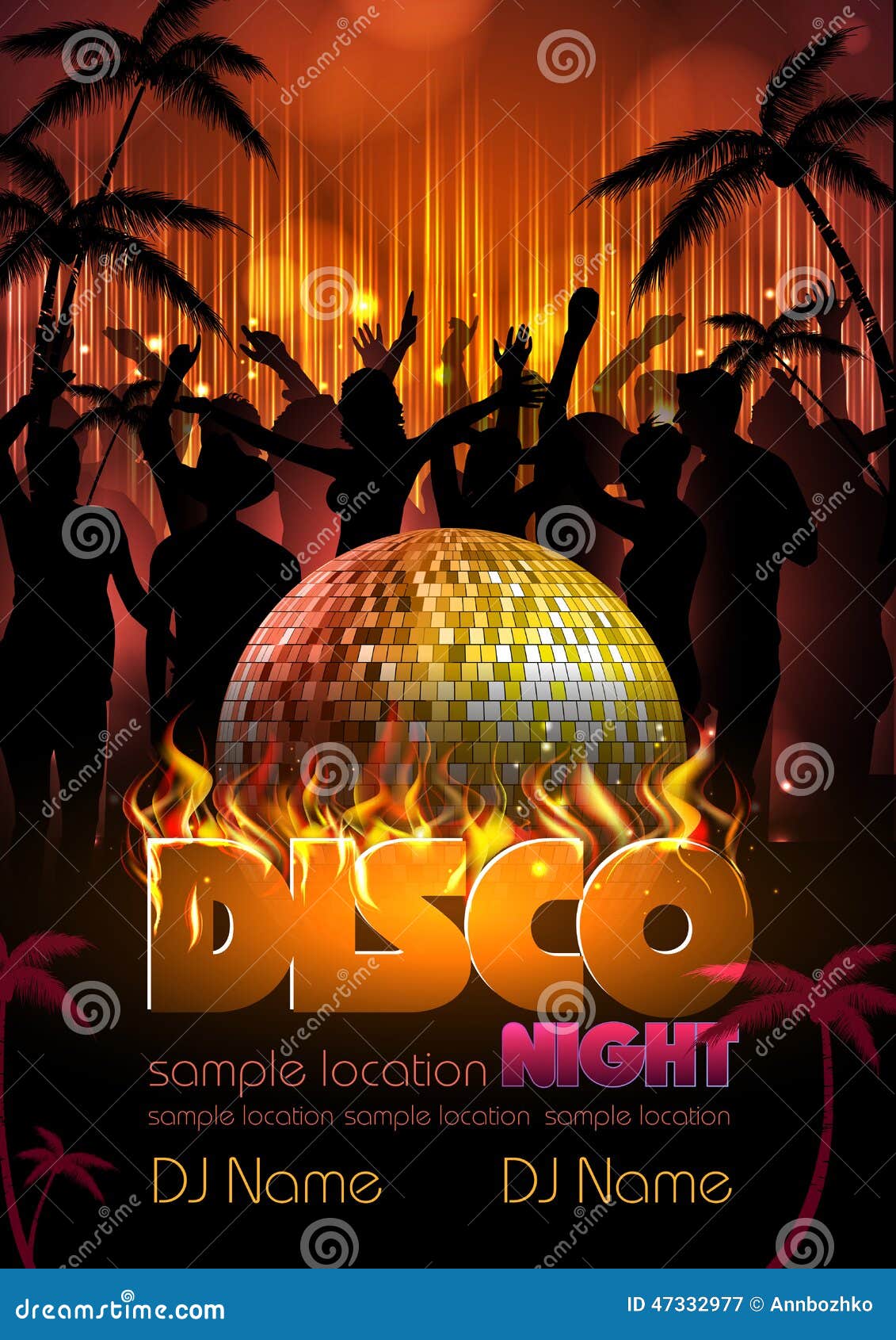 Disco Background. Disco Poster Stock Vector - Illustration of gold ...