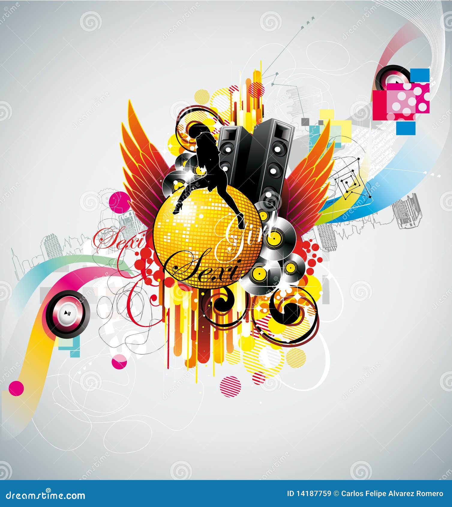 Disco ball abstract stock vector. Illustration of party - 14187759