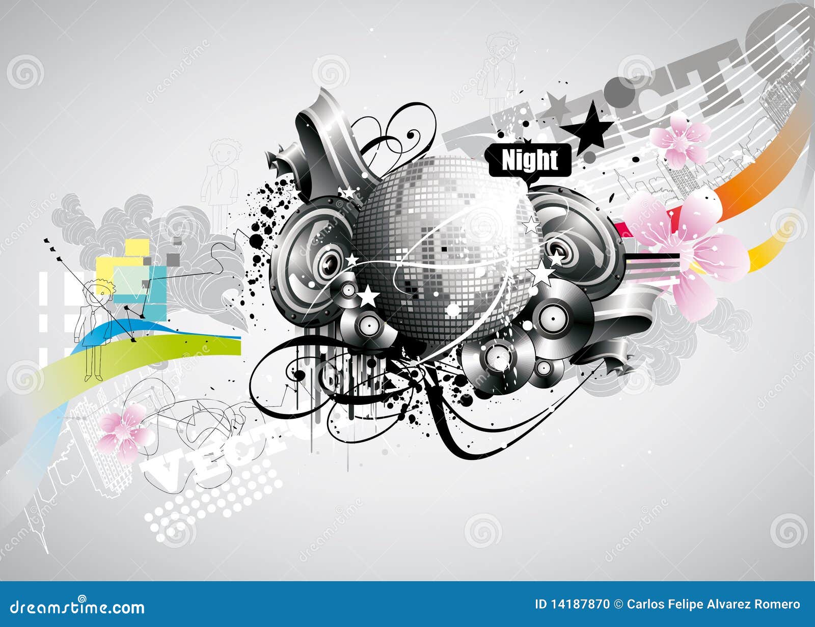 Disco ball abstract stock vector. Illustration of angel - 14187870