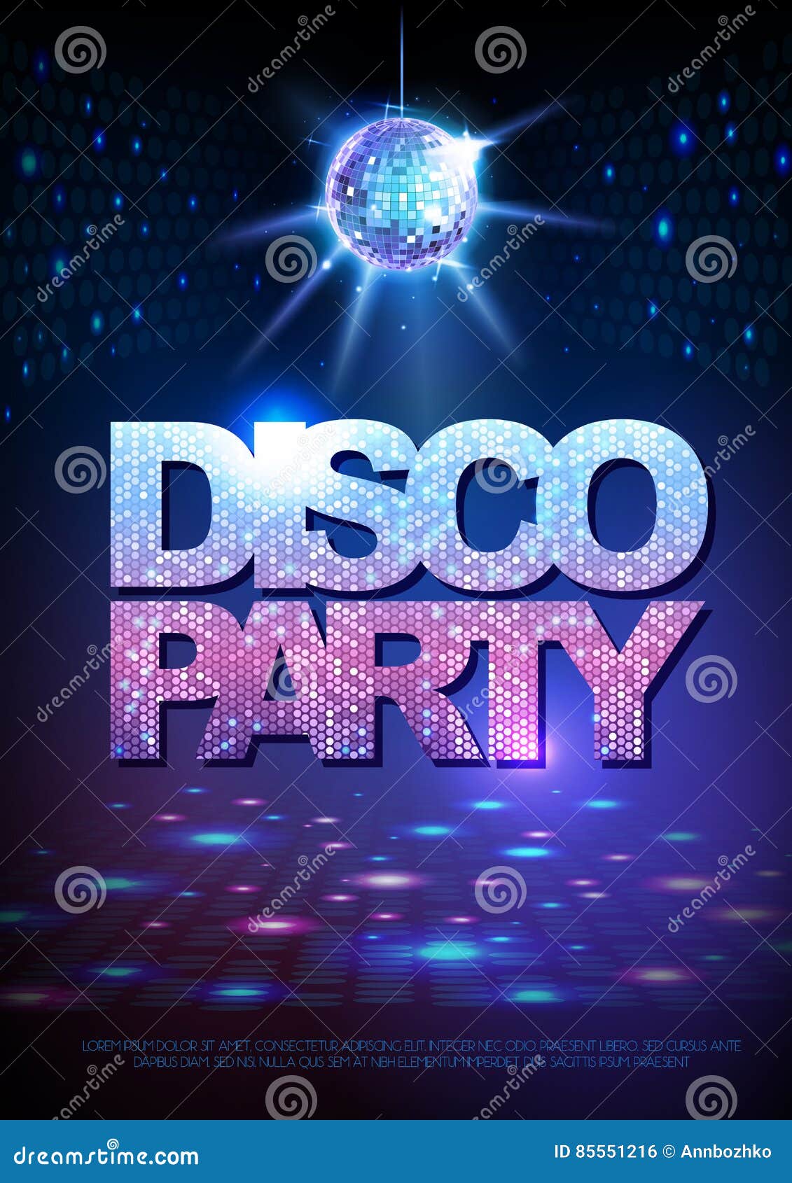 Disco Ball Background. Disco Party Poster. Neon Stock Vector ...