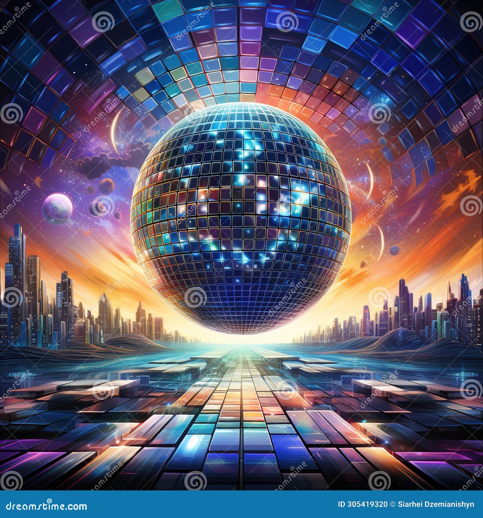 Disco Ball Background, Party, Dance Floor Stock Illustration ...