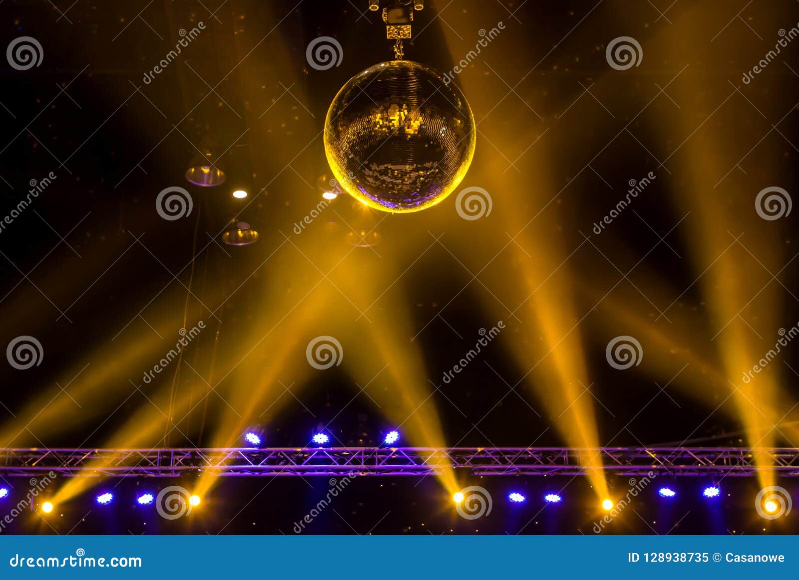Disco Ball with Bright Rays and Night Party Background Stock Image ...