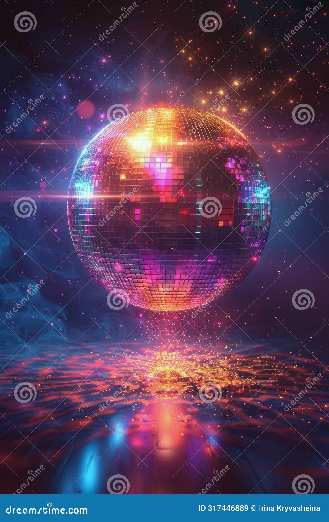 Disco Ball Floating on Water Stock Image - Image of rotating ...