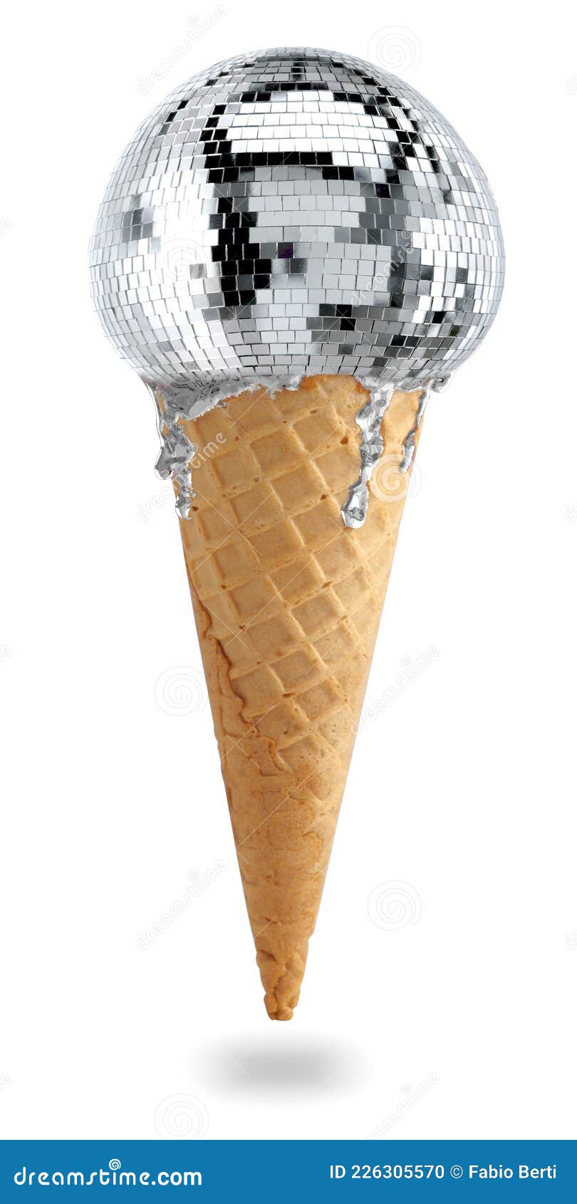 Disco Ball Ice Cream Isolated on White Background Stock Illustration ...
