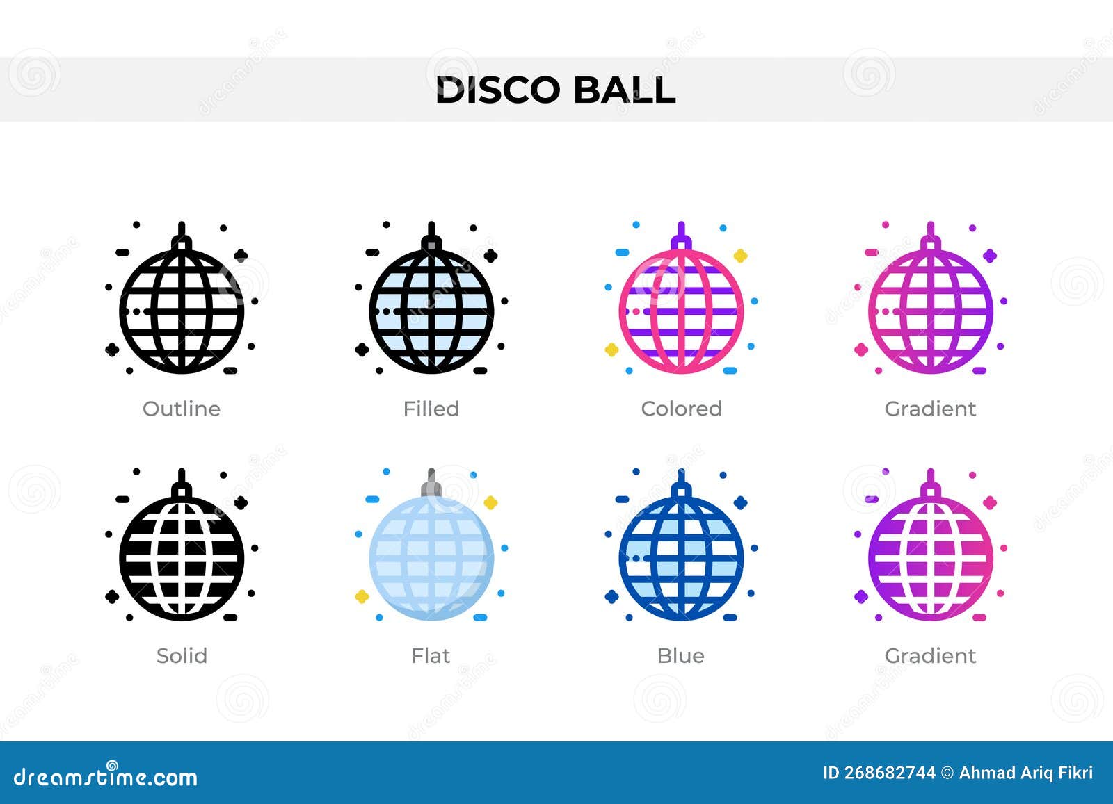 Disco Ball Icons in Different Style. Disco Ball Icons Set. Holiday ...