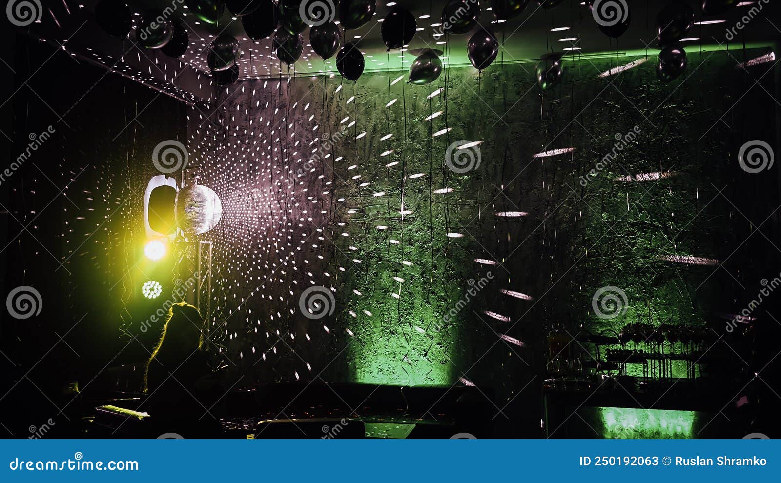 The Disco Ball Mirror Spins and Reflects the Light at the Disco in the ...