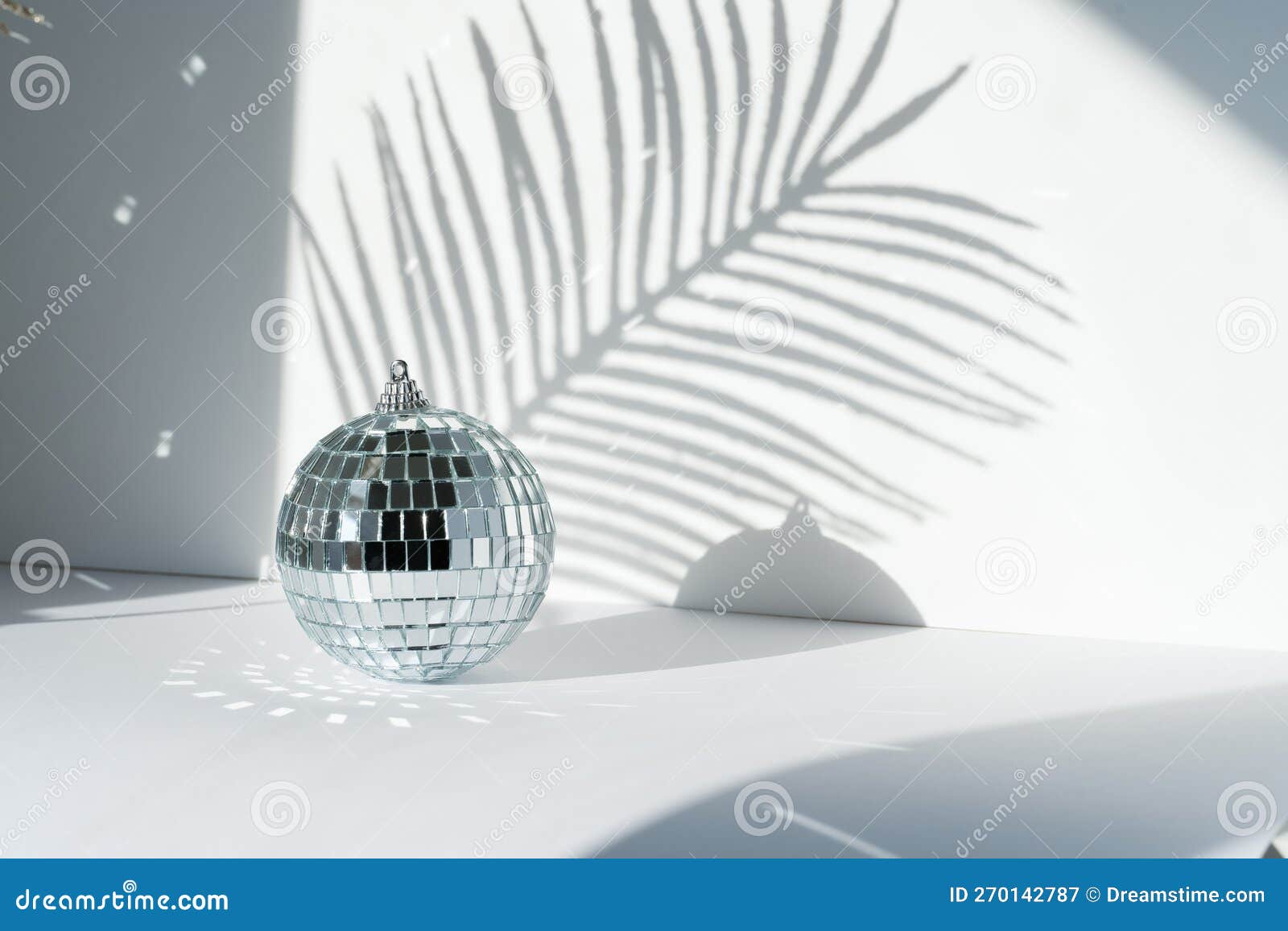 Disco Ball in Sunlight on White Background Stock Image - Image of round ...