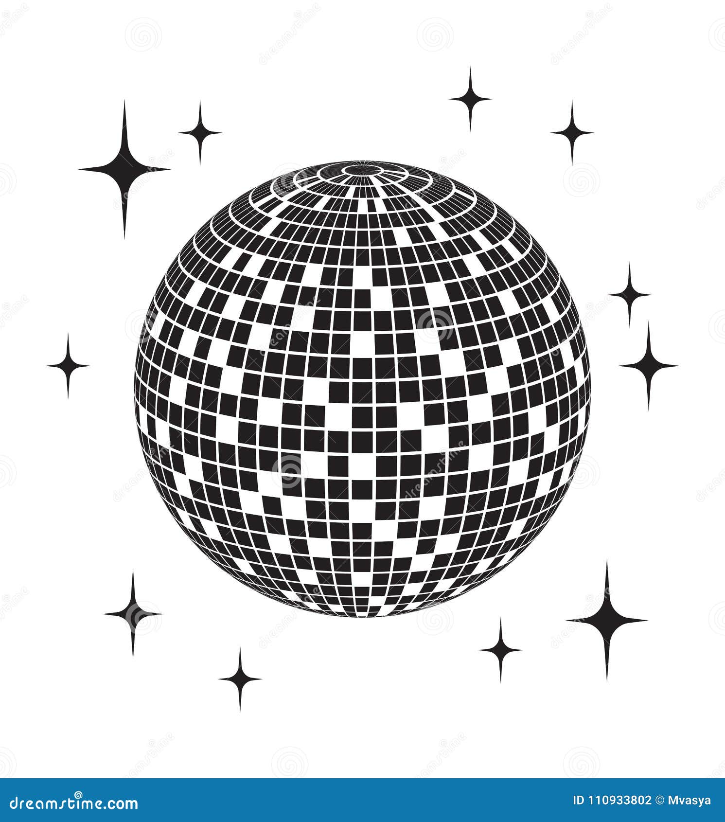 Disco ball Vector icon stock vector. Illustration of modern - 110933802