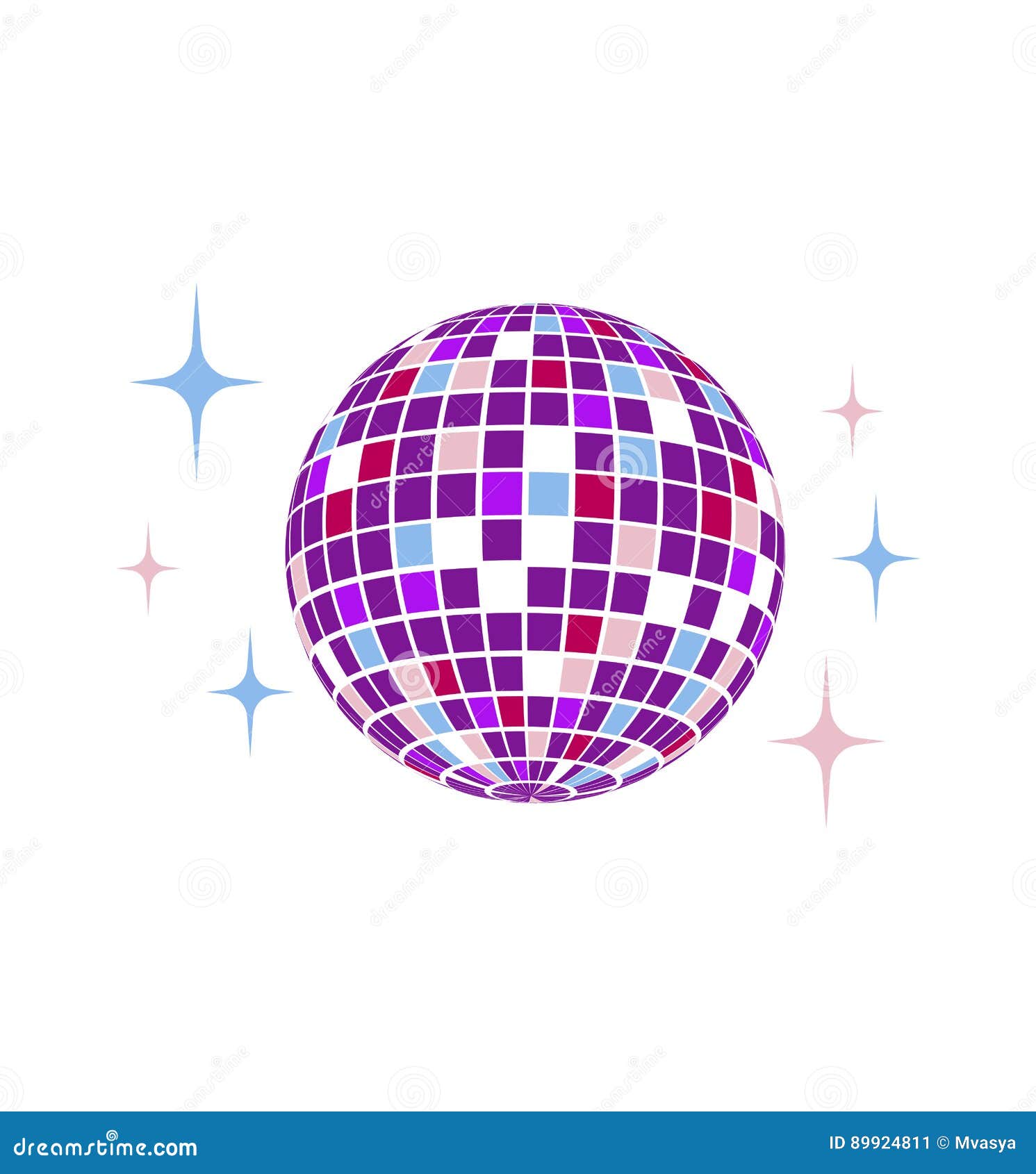 Disco ball Vector icon stock vector. Illustration of music - 89924811