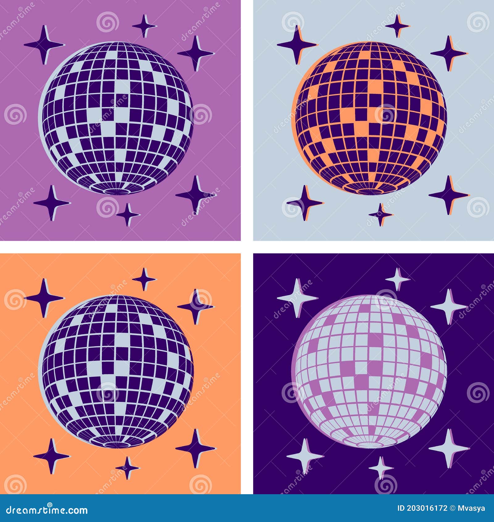 Disco ball Vector icon stock vector. Illustration of object - 203016172