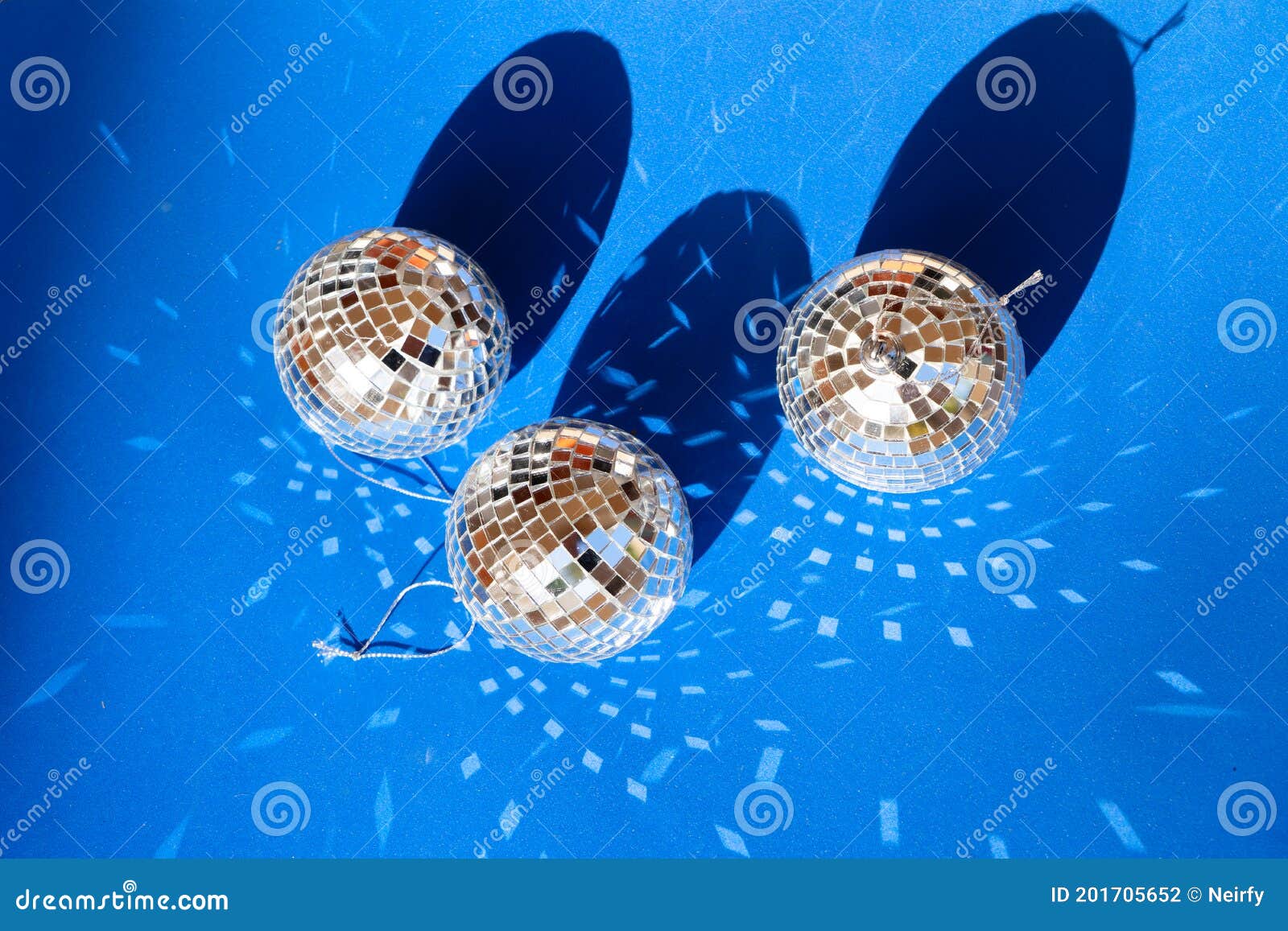 Disco Balls on Blue Background Stock Photo - Image of mirror, discoball ...
