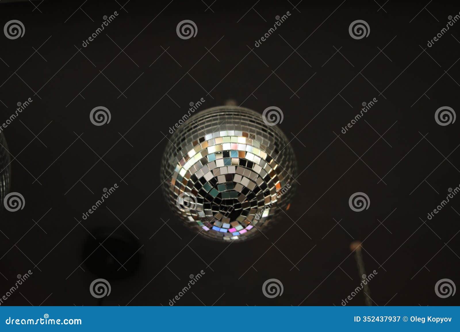 Disco Balls on the Ceiling. Interior with Mirrored Surface Stock Image ...