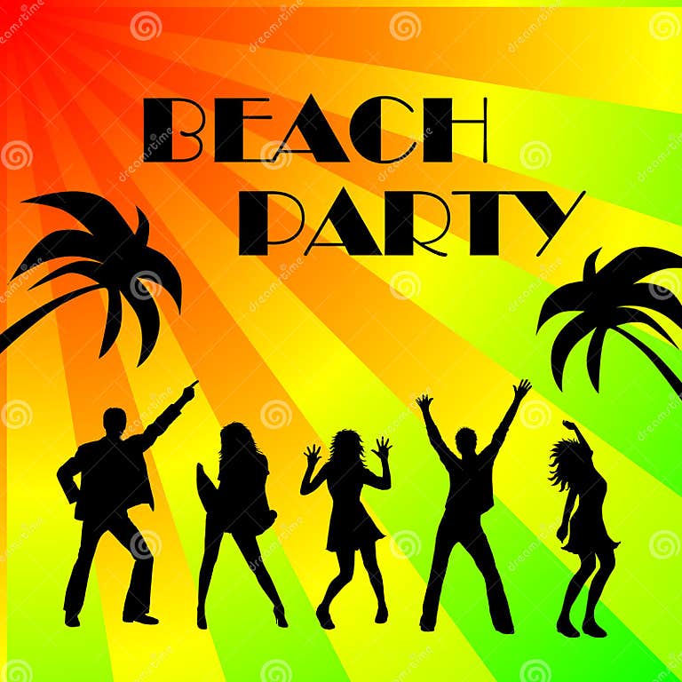 Disco beach party sign stock illustration. Illustration of illustrated ...
