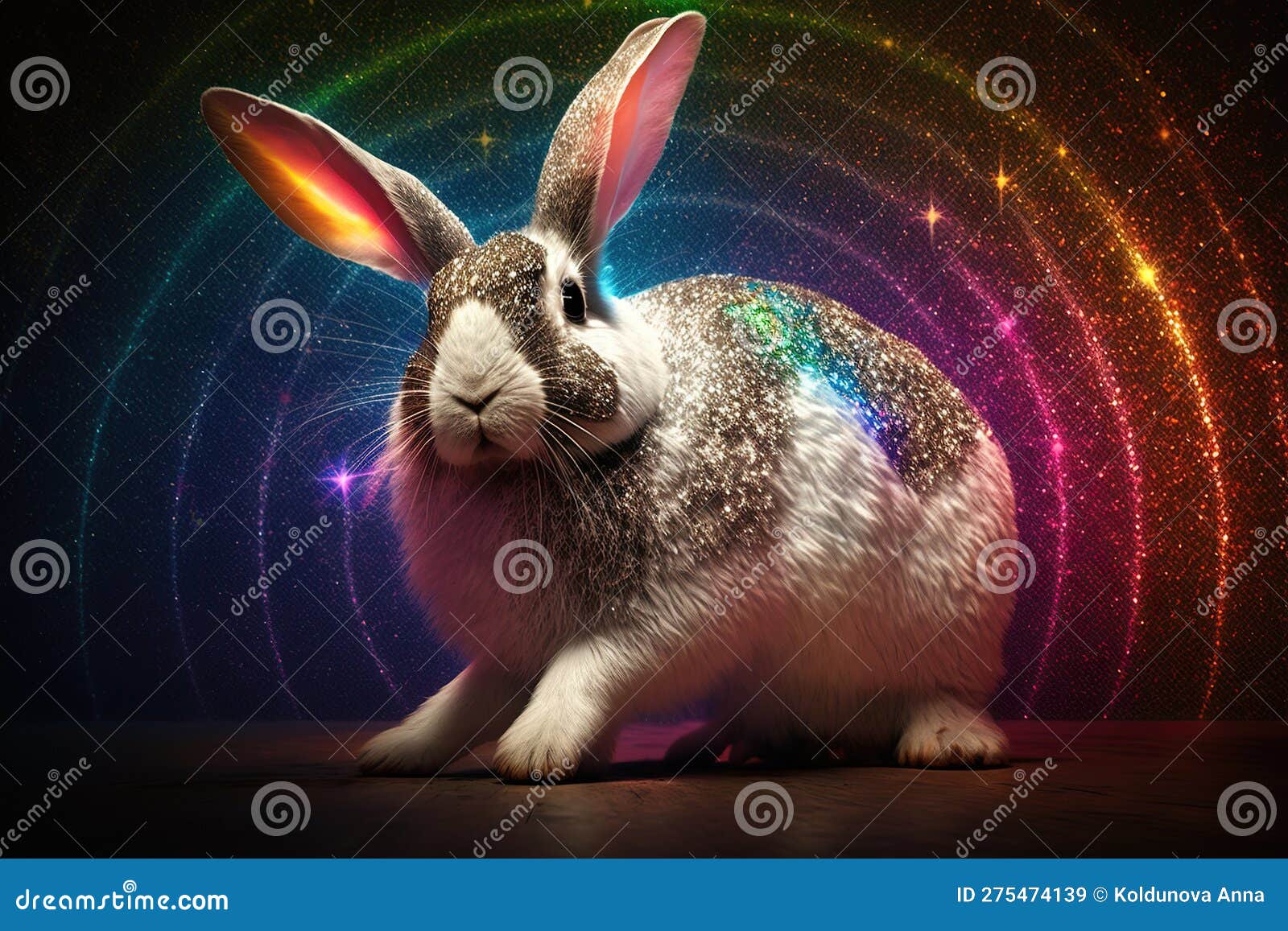 Disco Bunny, Created with Generative AI Technology Stock Illustration ...