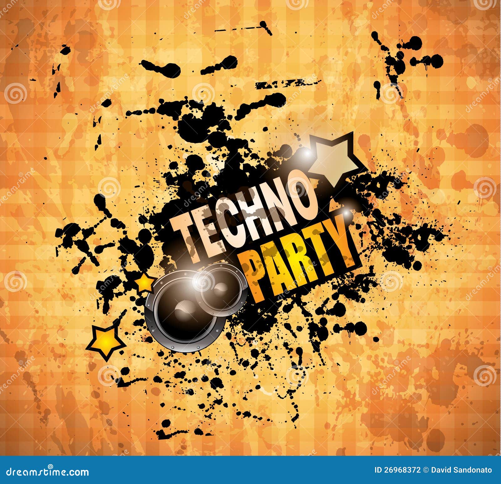 Disco Club Flyer with 2 Speaker and a Lot of Liquid Drops. Stock ...