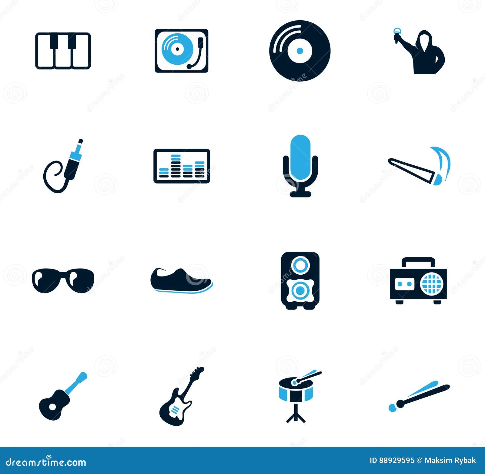 Disco or Club icons set stock illustration. Illustration of party ...