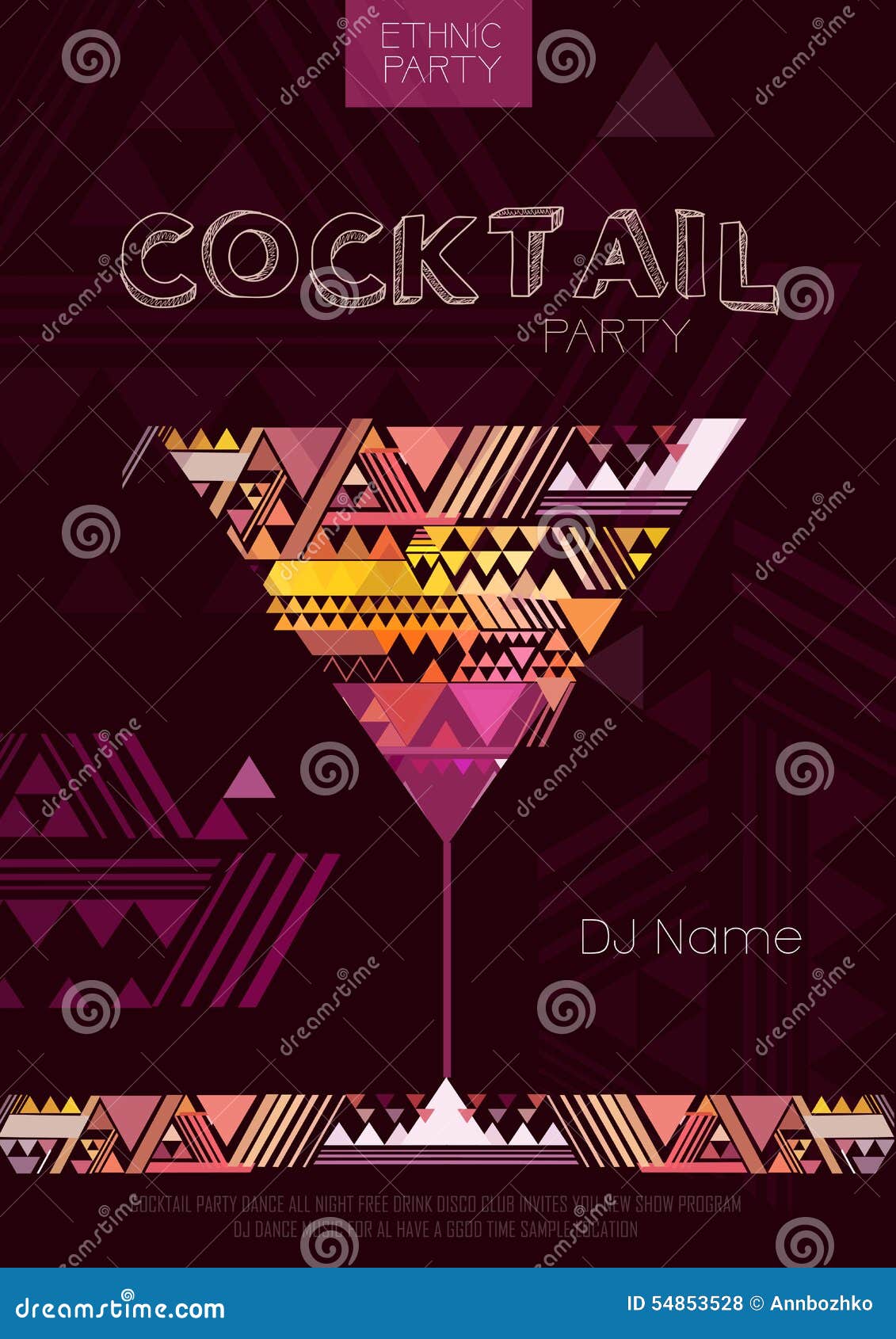 Cocktail Poster.Retro Background Vector Illustration | CartoonDealer ...