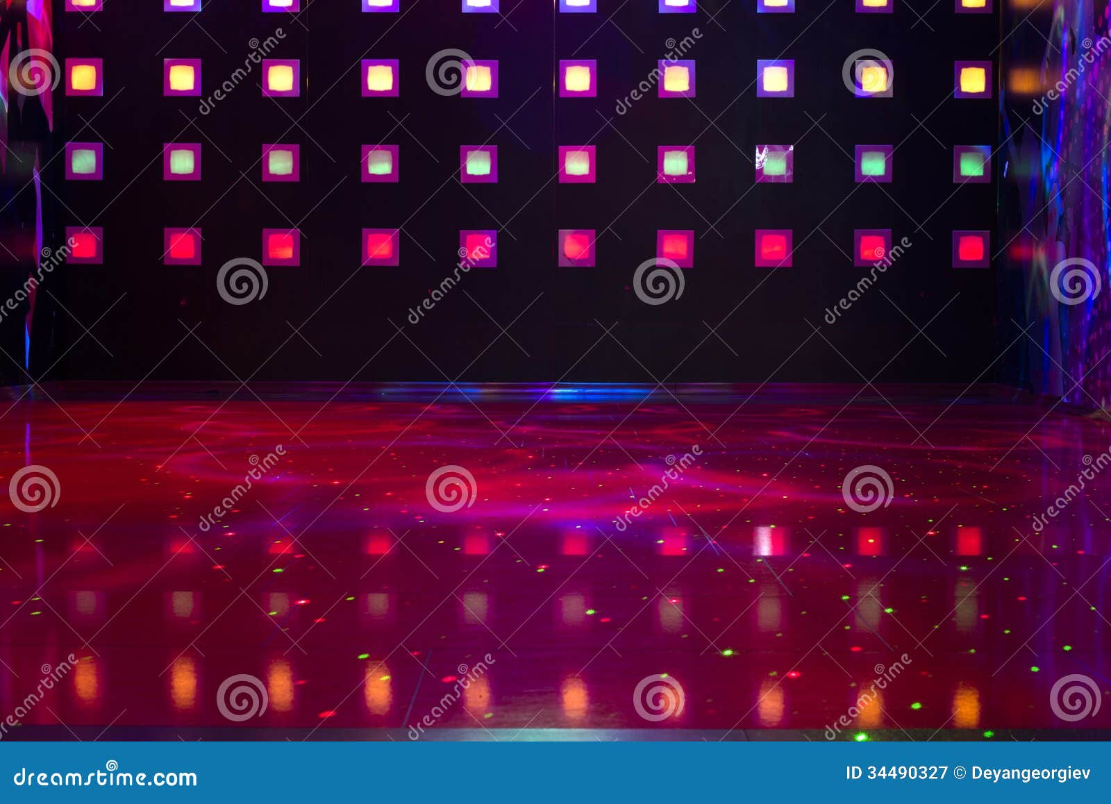 Disco with colorful lights stock image. Image of lights - 34490327