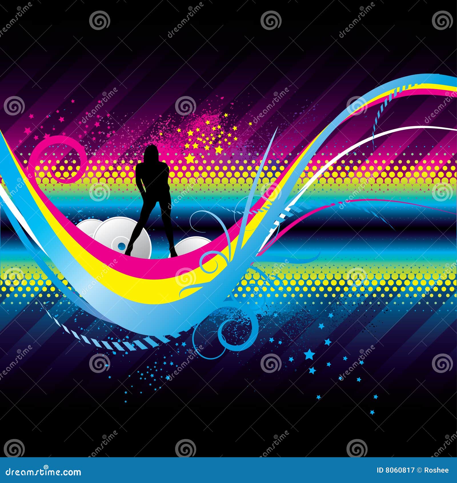 Disco Colors stock vector. Illustration of grunge, disc - 8060817