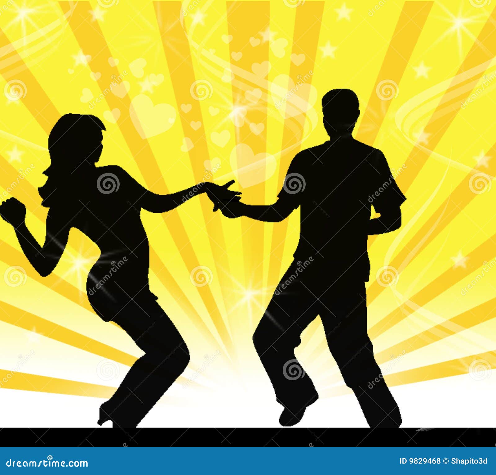 Disco couple stock illustration. Illustration of happy - 9829468